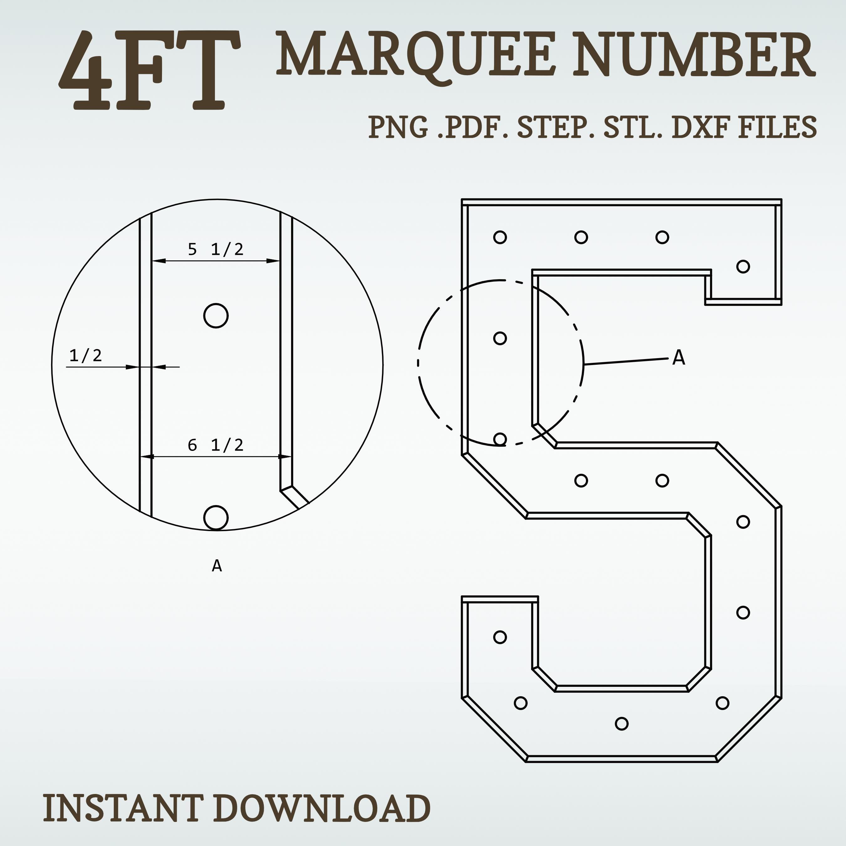 4ft Marquee Number 5 DIY Build Plans (digital Download) - Etsy