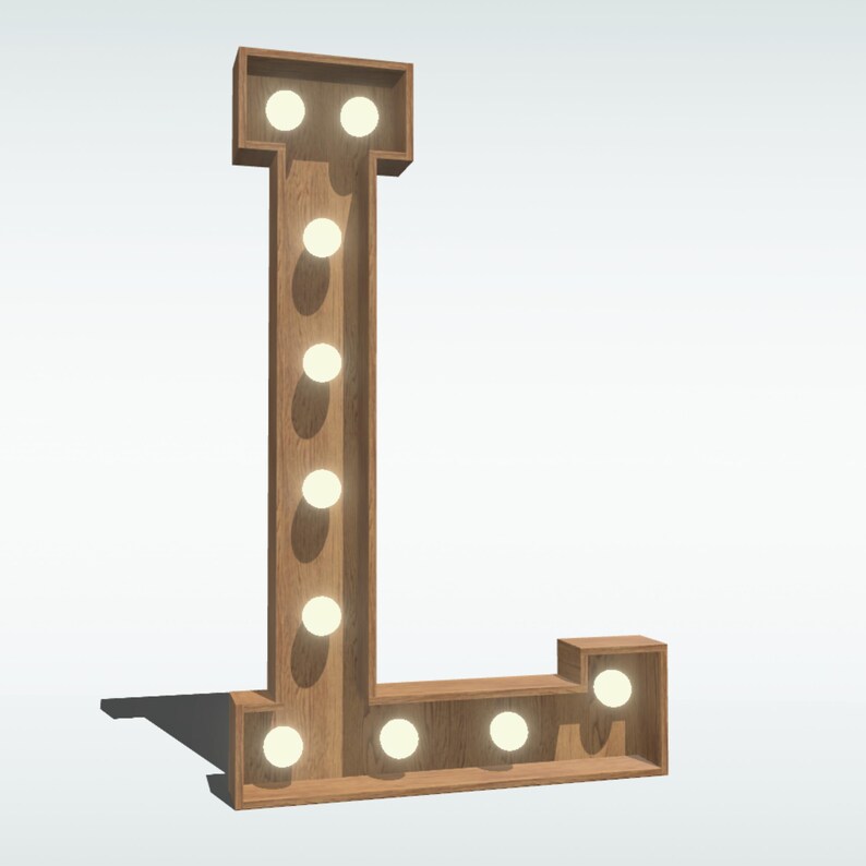 4ft DIY Marquee Plans, Letter L. Light up Letter Blueprints, Mosaic ...
