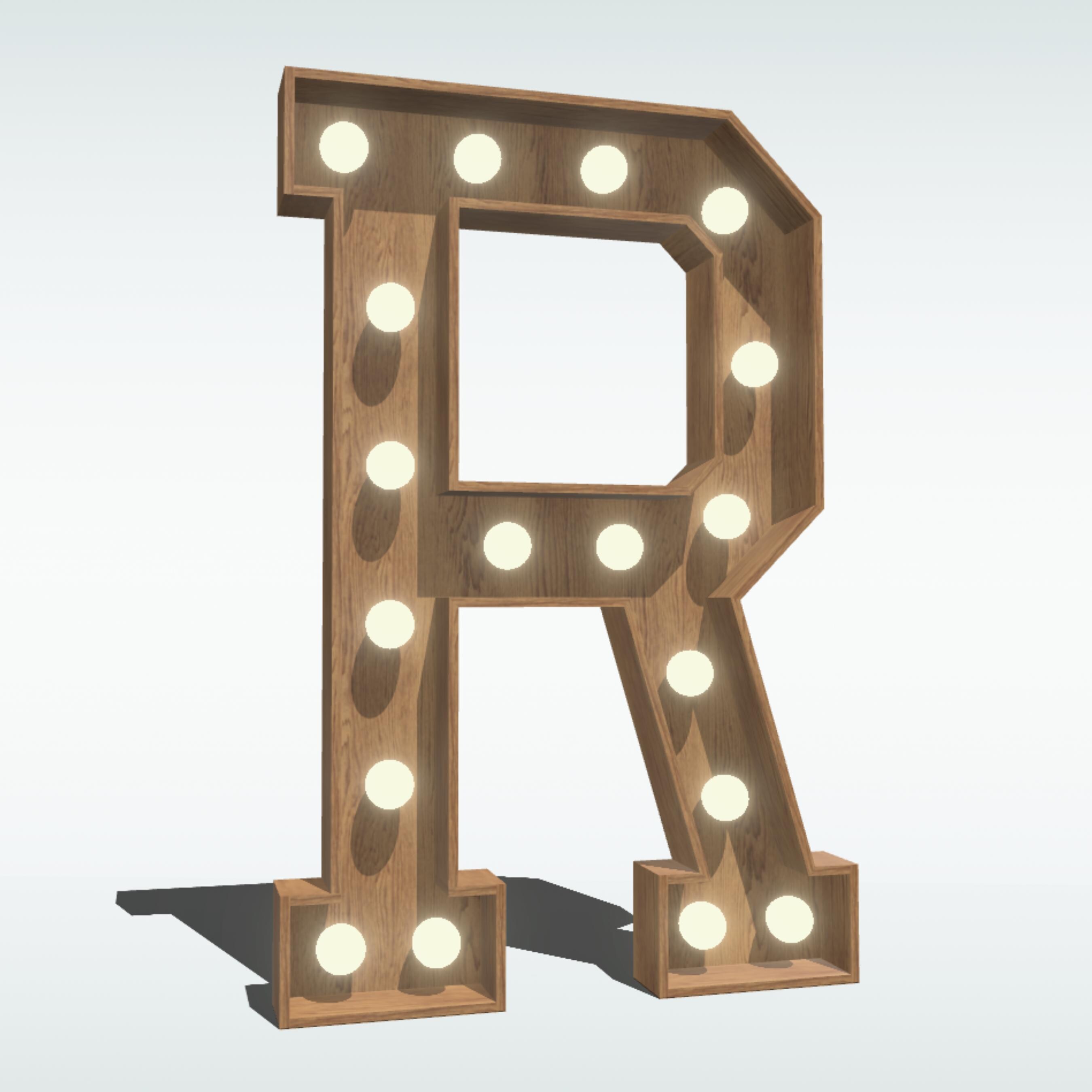 4ft DIY Marquee Plans, Letter R. Light up Letter Blueprints, Mosaic ...