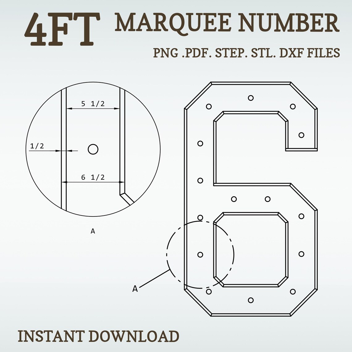 4ft Marquee Number 6 DIY Build Plans (digital Download) - Etsy