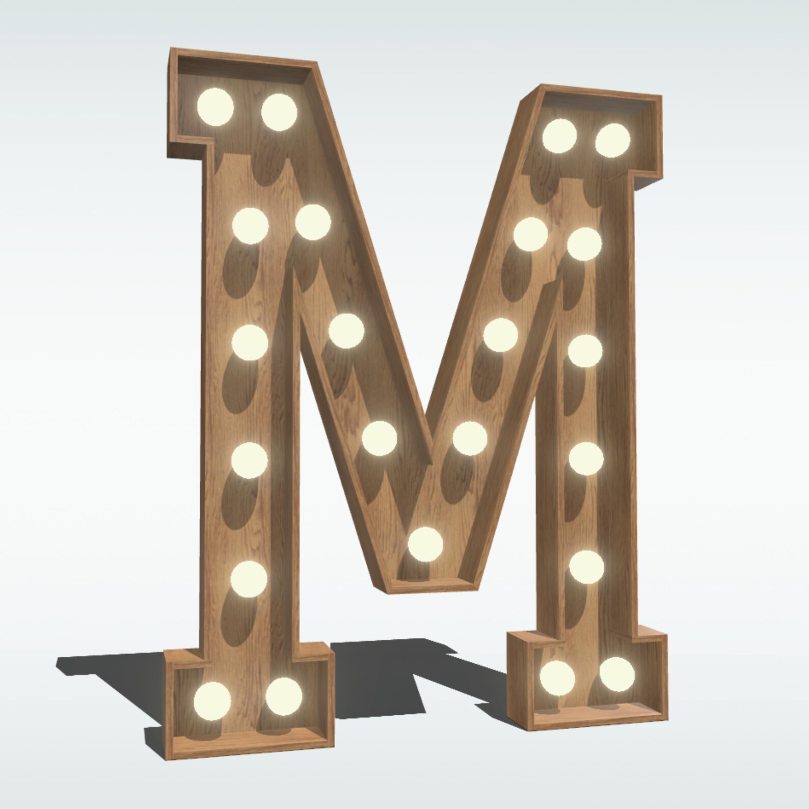 4ft DIY Marquee Plans, Letter M. Light up Letter Blueprints, Mosaic ...