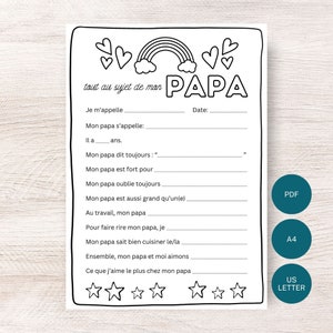 Father's Day Printable | All About My Dad | Fathers Day Gift From Kids ...
