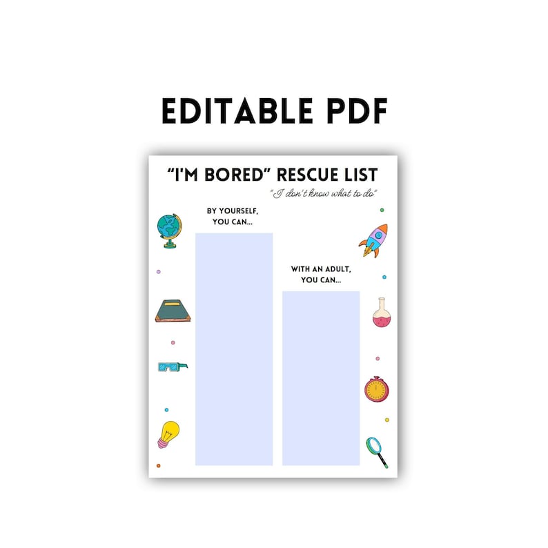 Printable List of Activities for When Your Child Says "i'm Bored" | PDF ...