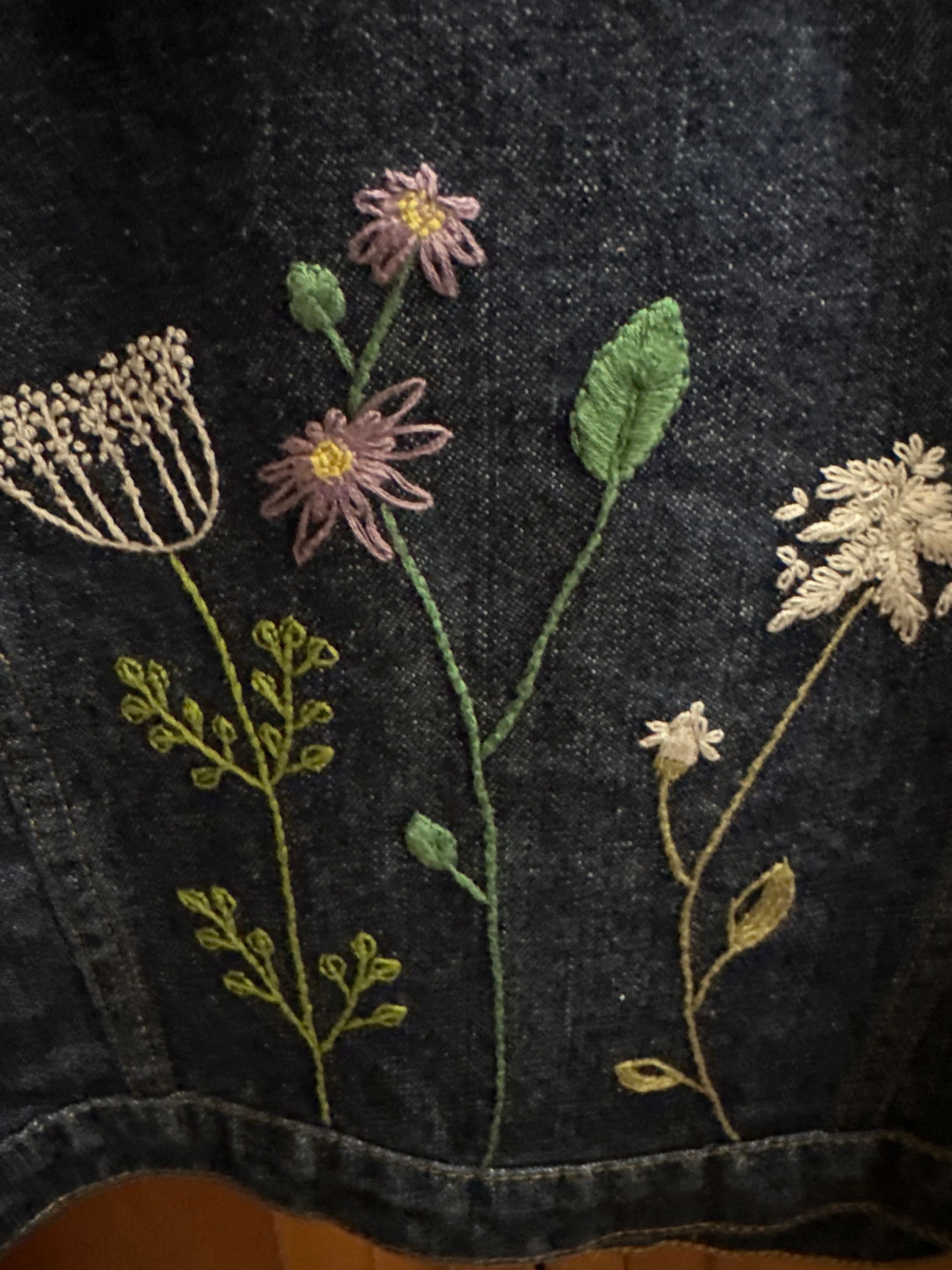 Custom Hand Embroidered Denim Jacket, Made to Order, Upcycled Jean ...