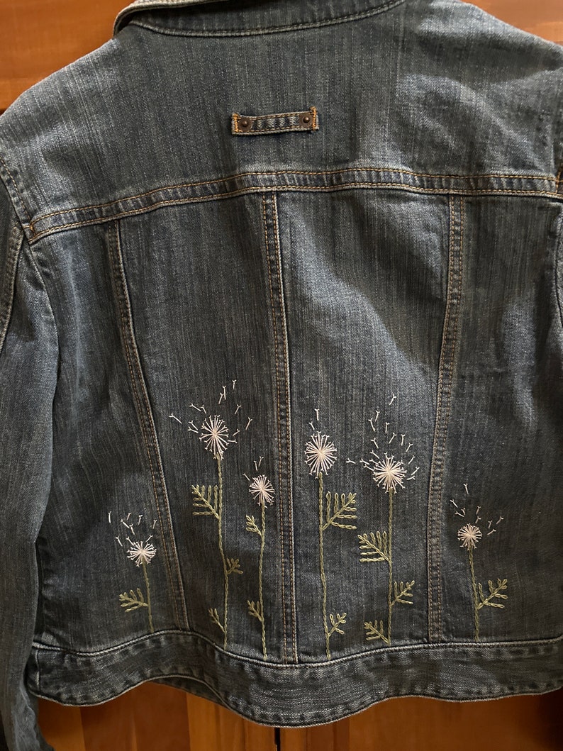 Custom Hand Embroidered Denim Jacket, Made to Order, Upcycled Jean ...