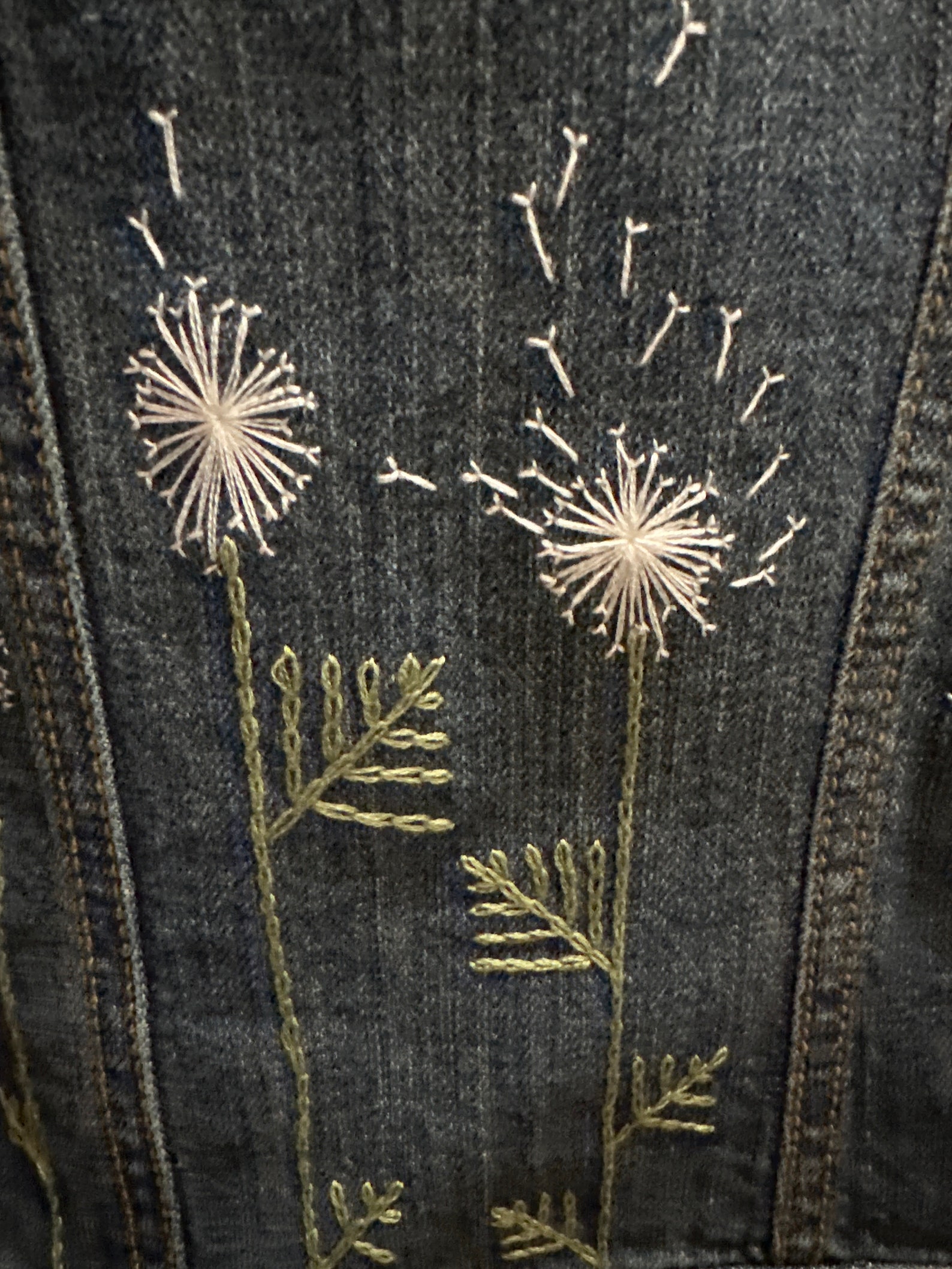 Custom Hand Embroidered Denim Jacket, Made to Order, Upcycled Jean ...