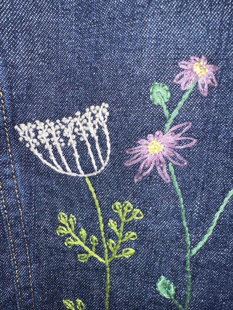 Custom Hand Embroidered Denim Jacket, Made to Order, Upcycled Jean ...