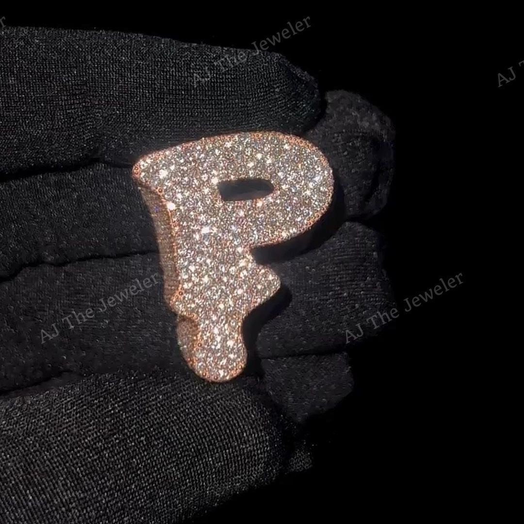 Fully Iced Out P Letter Ring, Custom Initial Hip Hop Ring, Alphabet ...