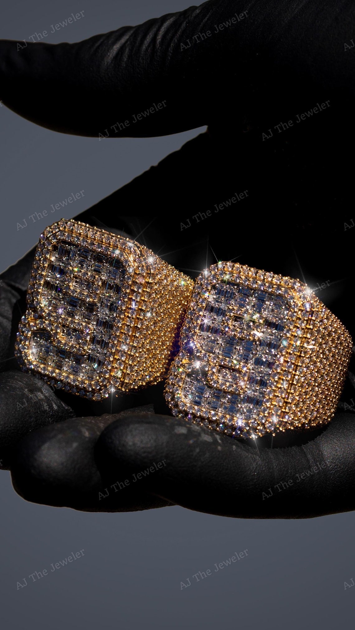 Fully Iced Out 9 Number Ring, Custom Number Rings, Iced Out Number ...