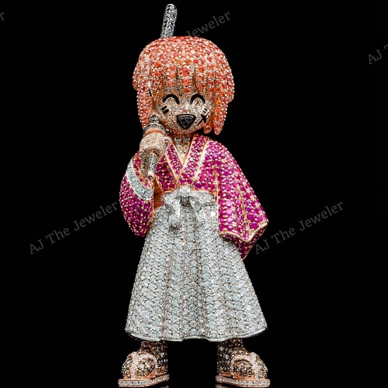 Iced Out Cartoon Pendant, Make Your Own Cartoon Pendant, VVS Moissanite ...