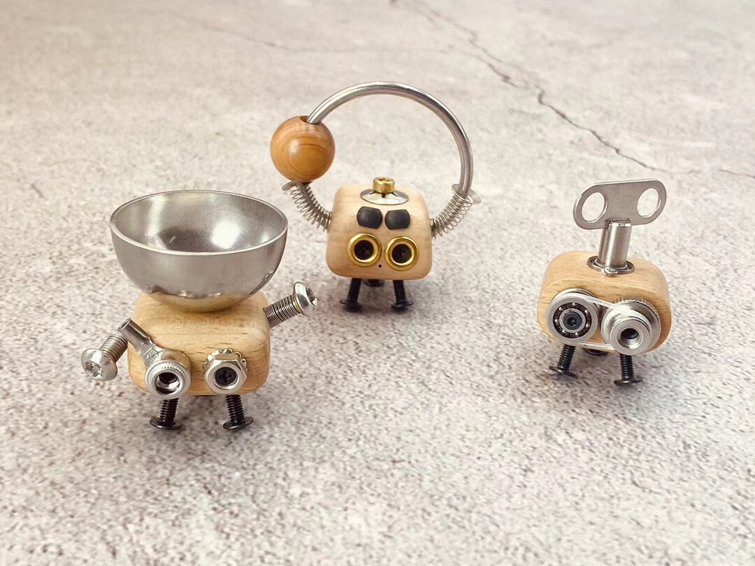 Cute Wooden Mechanical Robot for Desk Decor Gifts, Unique Steampunk ...