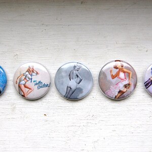 Classic Pin up Girl 1 Pinback Buttons pack of 22 - Etsy
