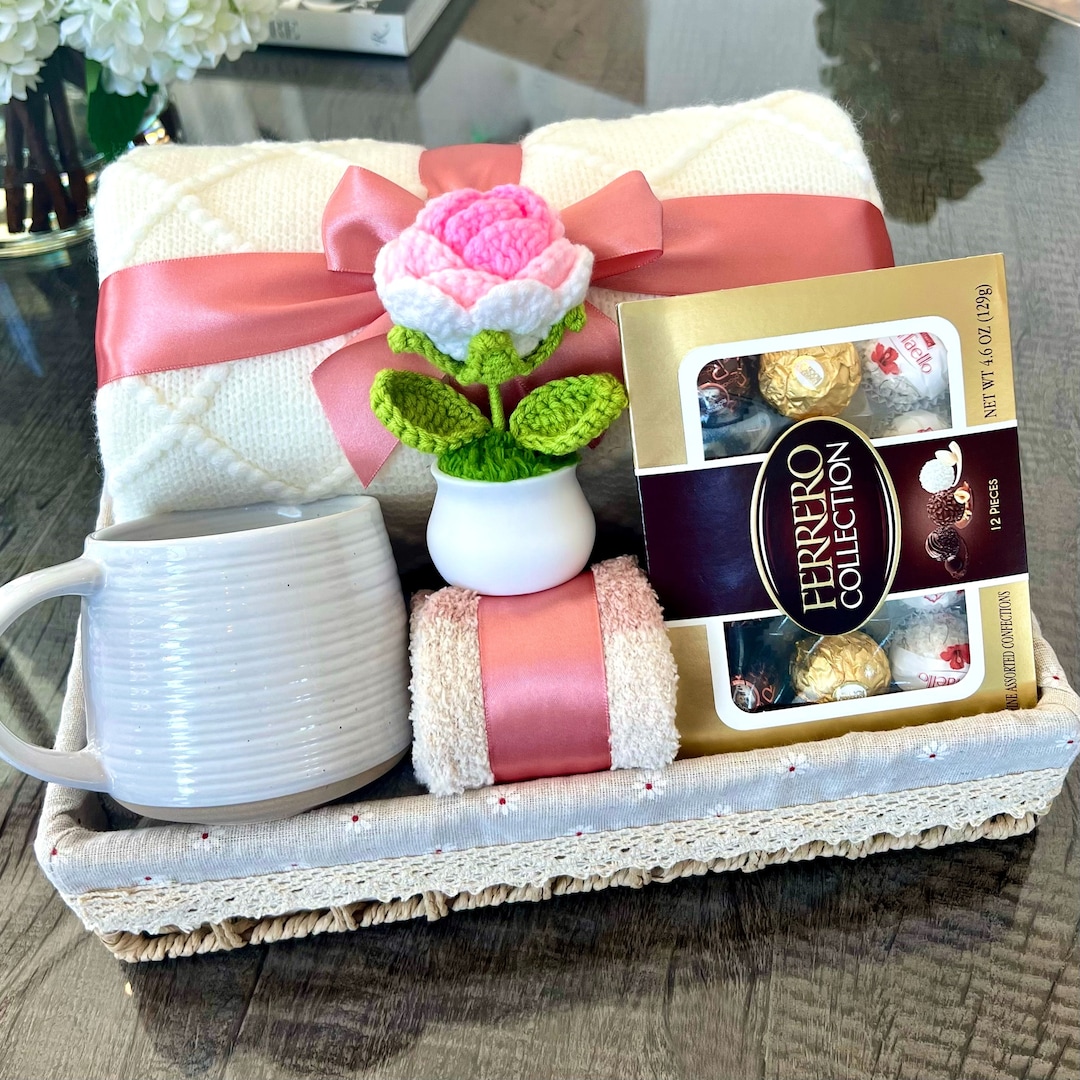 Chocolate Gift Basket | Cozy Blanket Gift Box | Gift for Mom | Gift for ...
