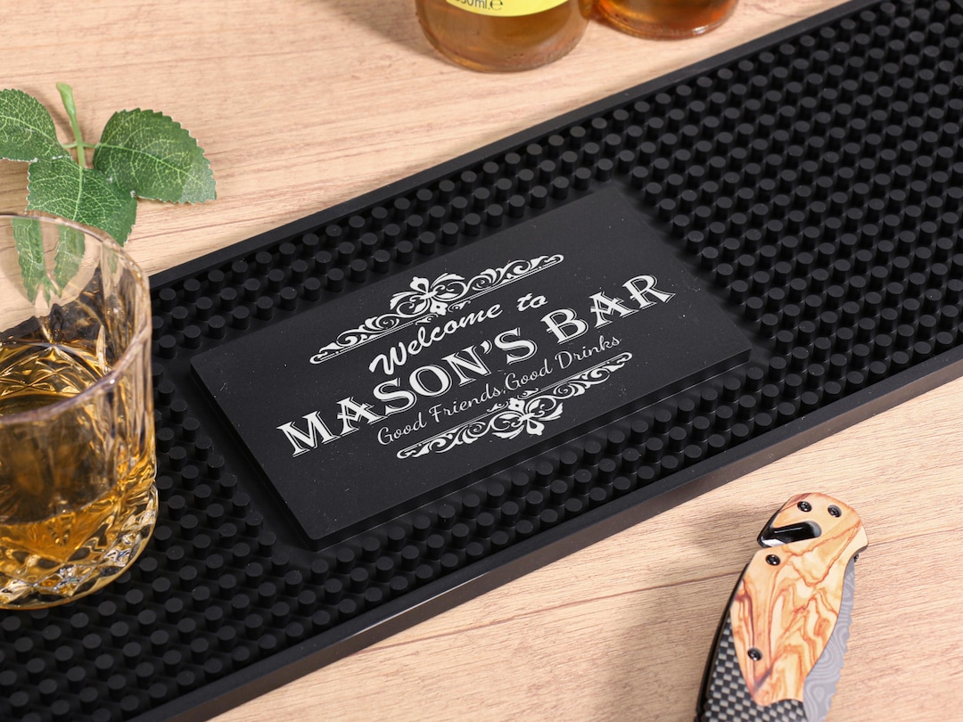 Personalized Bar Mat: Custom Name PVC Rubber Bar Runner - Etsy