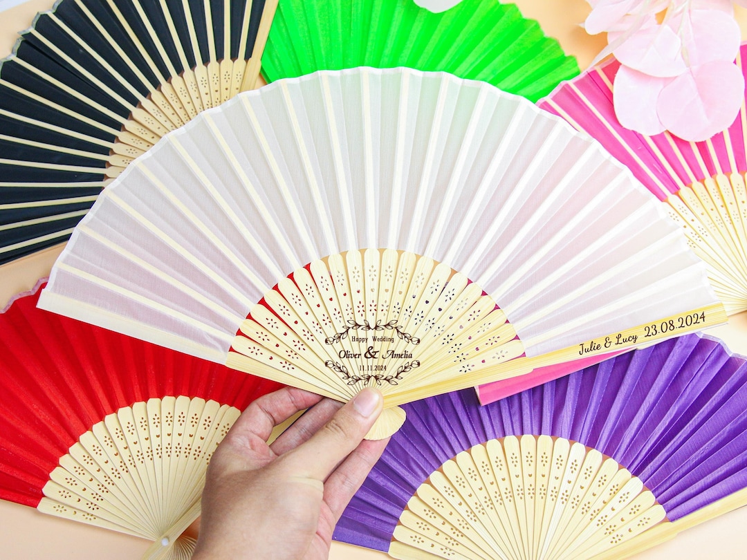 Personalized Bulk Wedding Fans Wedding Favors Custom Bridal Hand Fan ...