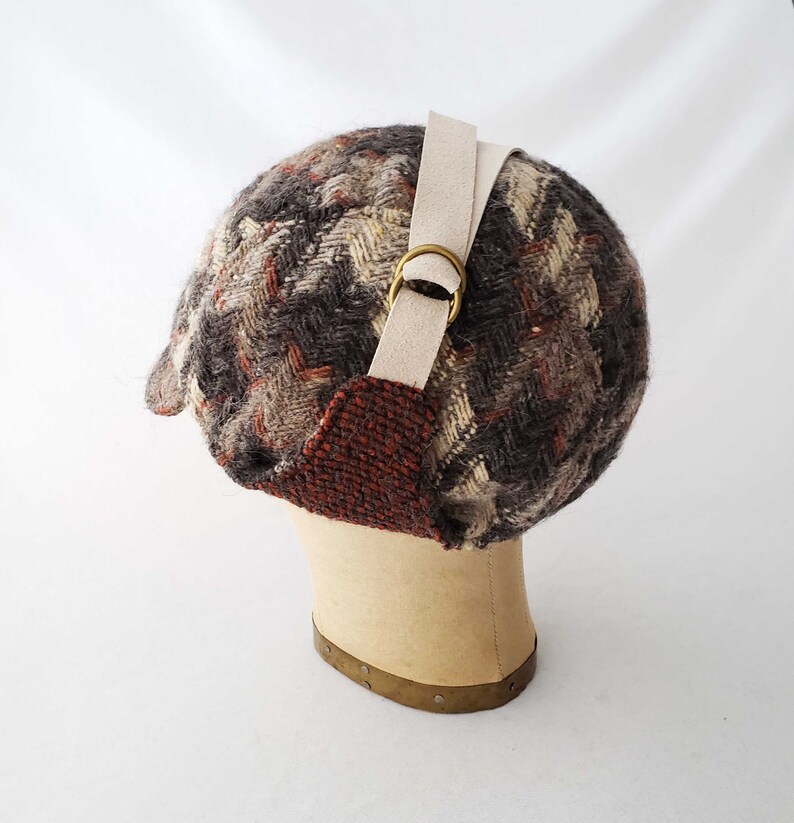 Wool Aviator Hat in Chunky Woven Plaid Houndstooth Brown - Etsy