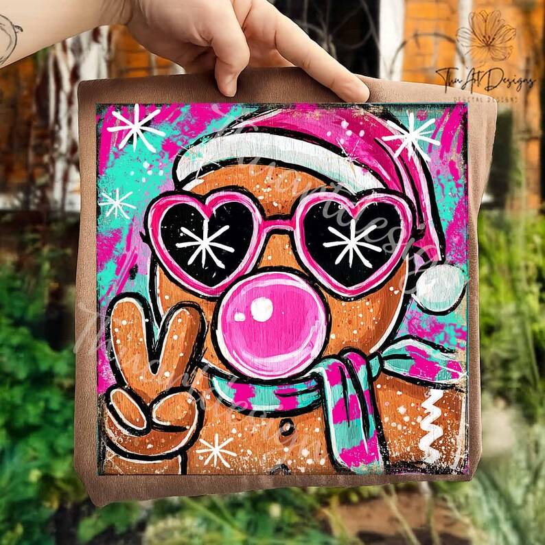 Preppy Christmas Gingerbread Man PNG, Santa Gingerbread PNG, Cute ...