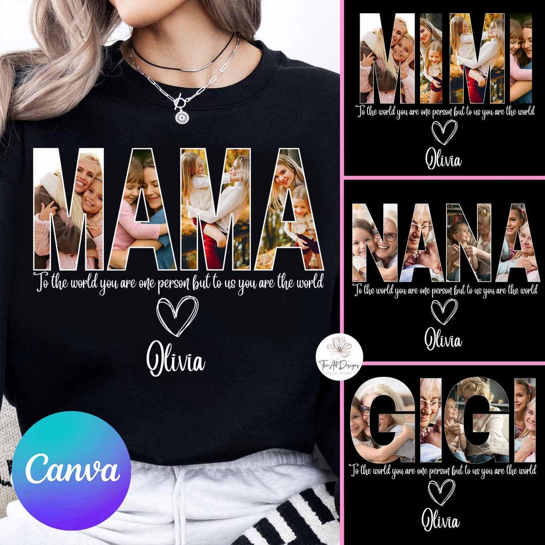 Custom Mama Photo Canva Template, Personalized Photo Png, Custom Design ...