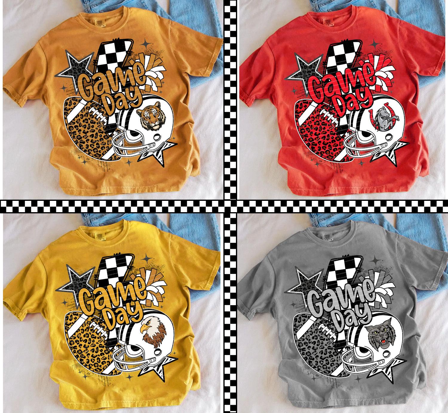 Football Mascot PNG, Leopard Print Sublimation Design, Checkered Star ...