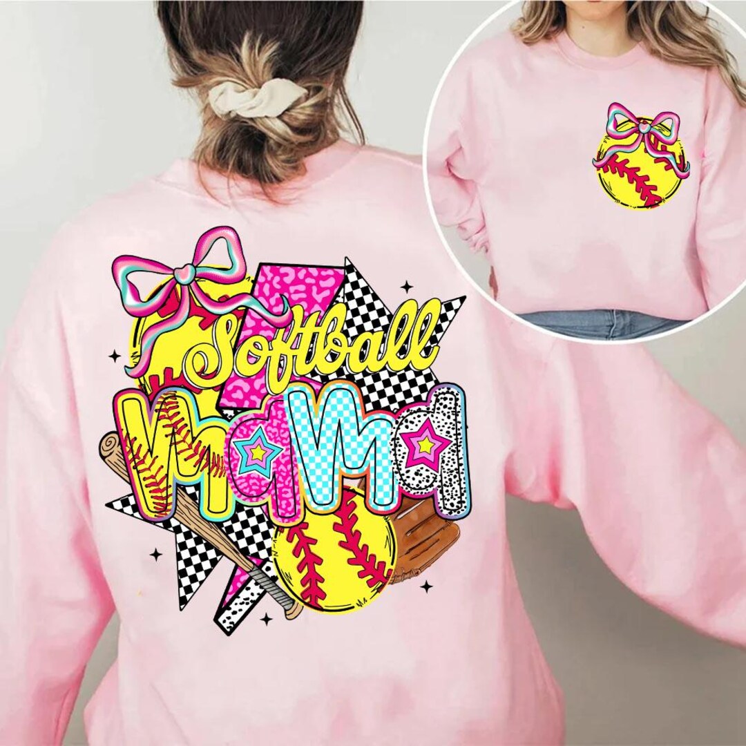 Softball Mama Png, Brushstroke Softball Coquette Png, Preppy Softball ...