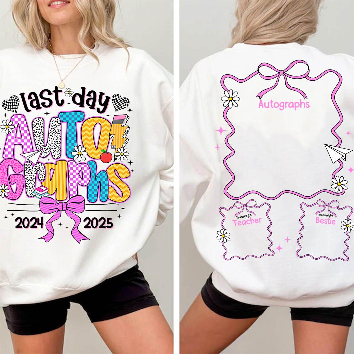 Coquette Last Day of School PNG, Autograph Shirt Design, School's Out ...