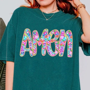 Floral Glitter Amen PNG, Retro Amen Png, Preppy Easter Png, Amen Png ...