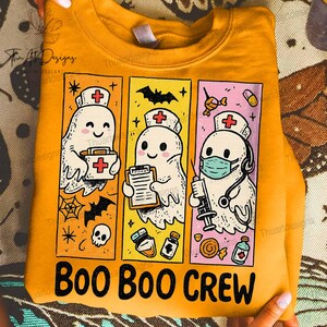 Boo Boo Crew PNG, Retro Halloween Nurse Design, Cute Ghost Clipart ...