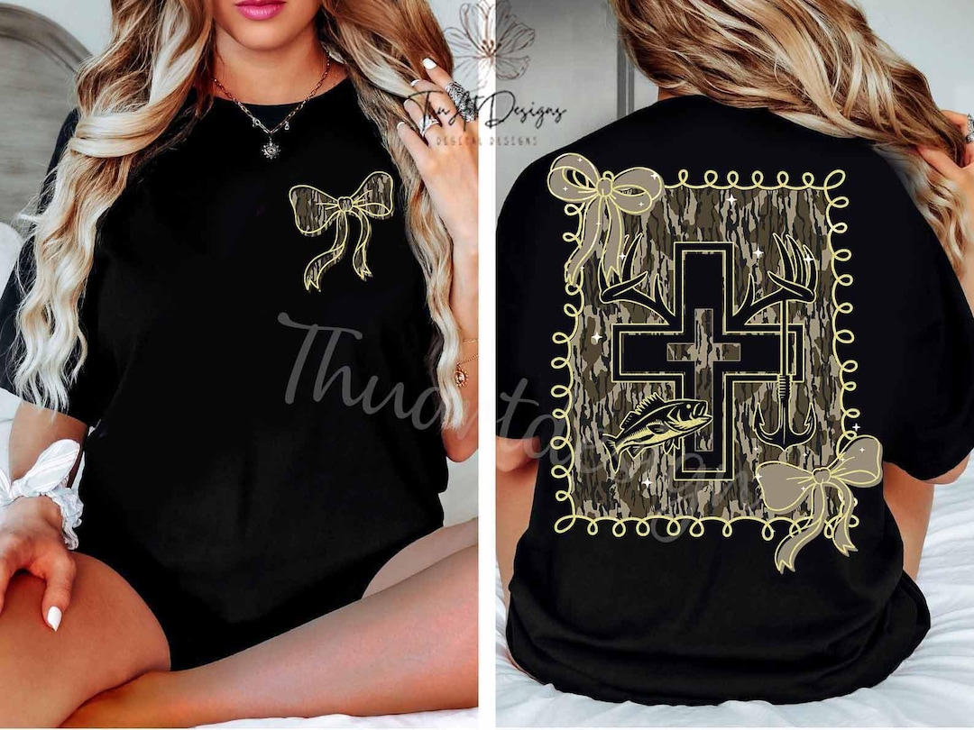Faith Hunting Fishing PNG, Camo Cross With Deer Antlers and Fish Hook ...