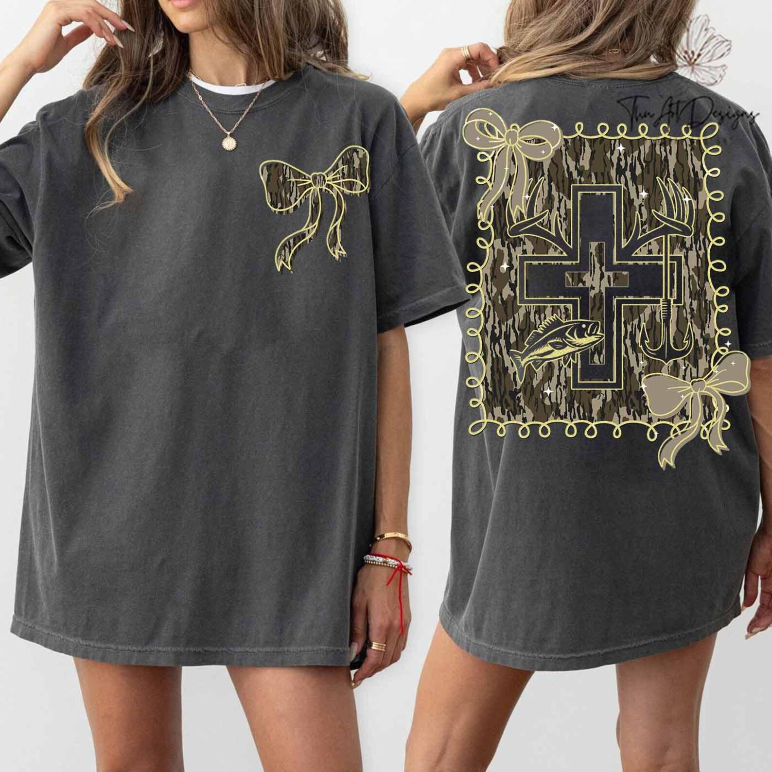 Faith Hunting Fishing PNG, Camo Cross With Deer Antlers and Fish Hook ...