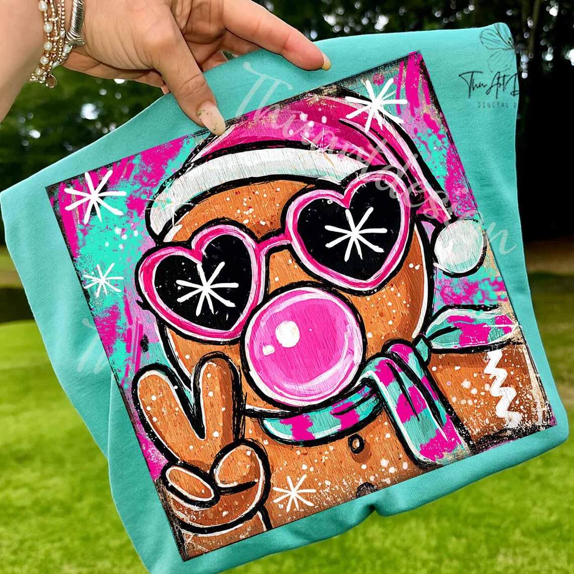 Preppy Christmas Gingerbread Man PNG, Santa Gingerbread PNG, Cute ...