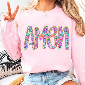 Floral Glitter Amen PNG, Retro Amen Png, Preppy Easter Png, Amen Png ...