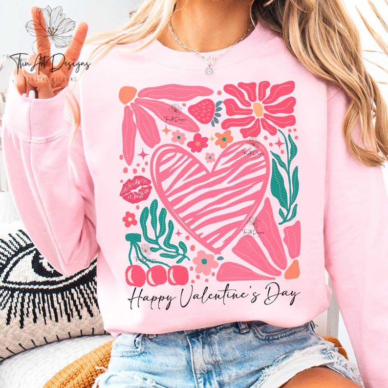 Leopard Pink Heart Png, Boho Floral Png, Retro Valentine Png, Valentine ...