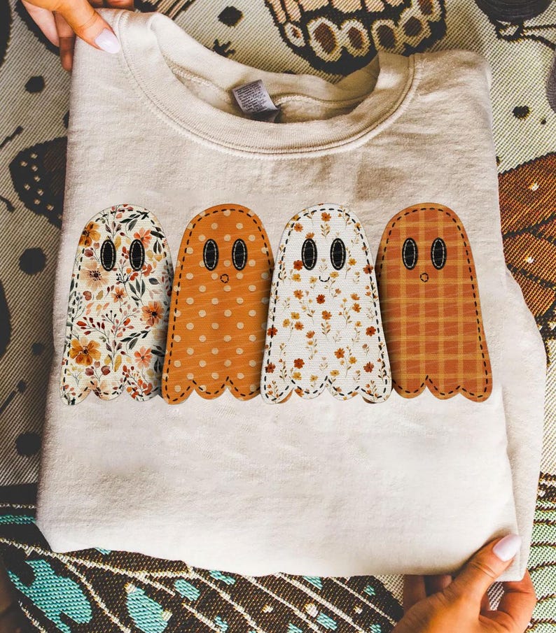 Preppy Ghost Pumpkin PNG: Leopard Floral, Checkered Fall (digital ...