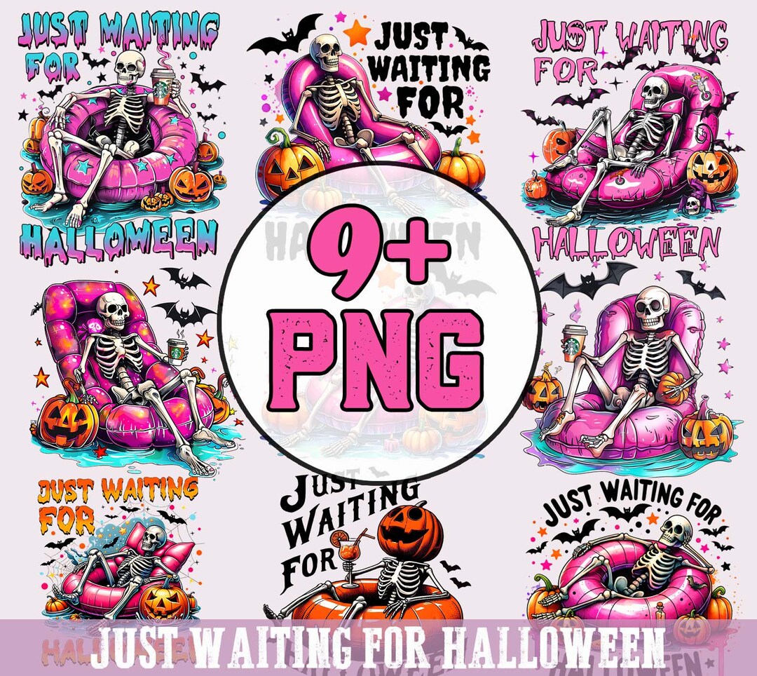 Just Waiting for Halloween PNG Bundle , Funny Halloween Png, Spooky ...