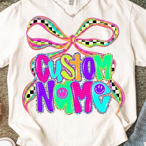 Custom Preppy Mascot PNG With Bow, Neon Letter Mascot Png, Editable ...
