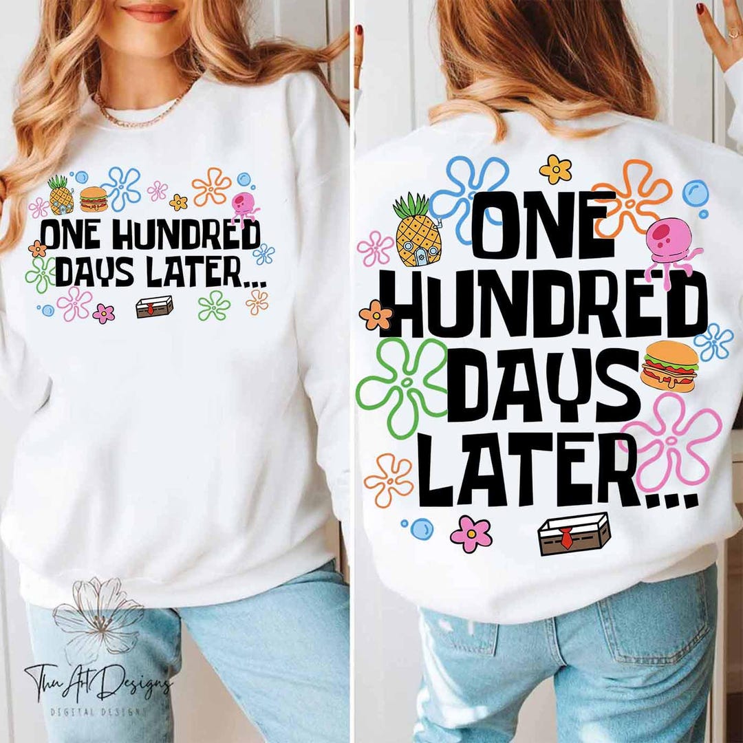 One Hundred Days Later 100 PNG, 100th Days of School Design, Trendy ...
