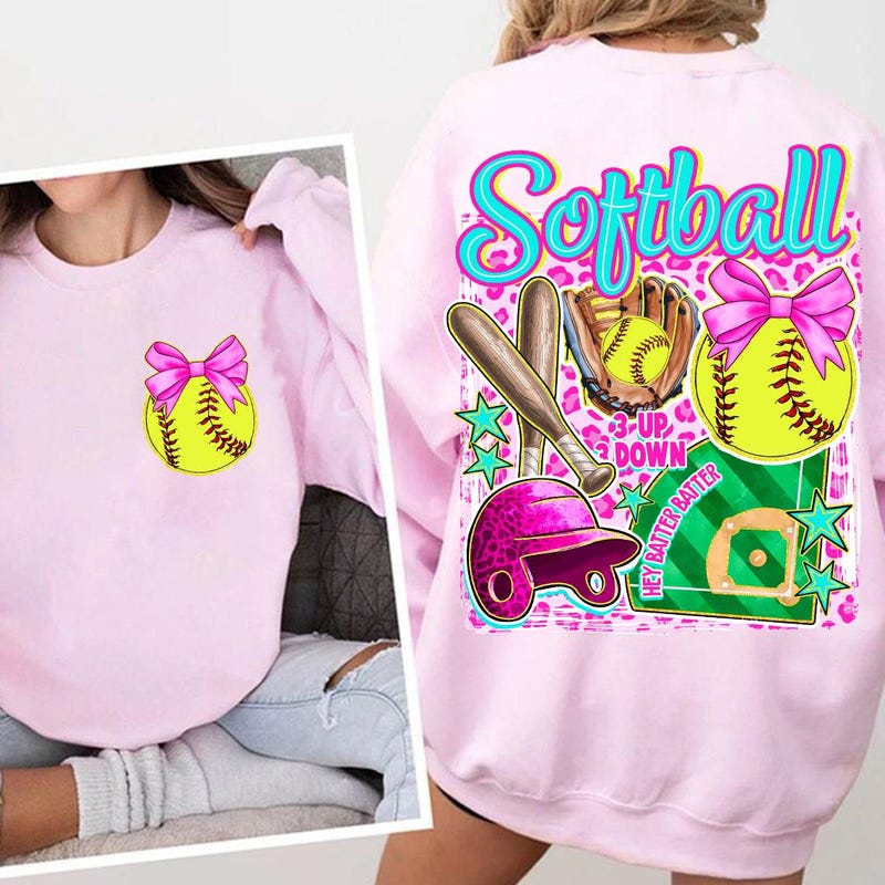 Pink Preppy Softball - Etsy