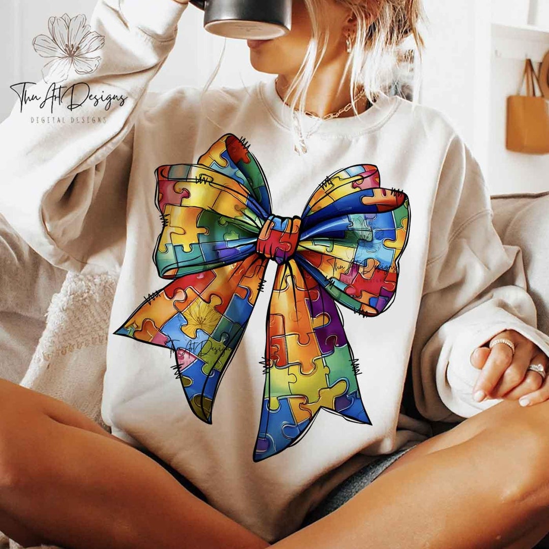 Coquette Autism Bow Png, Autism Mom Png, Autism Awareness Png, Autism ...