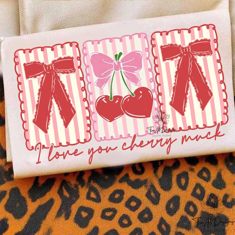 Love You Cherry Much PNG, Pink Valentine Coquette Heart PNG, Sweet ...
