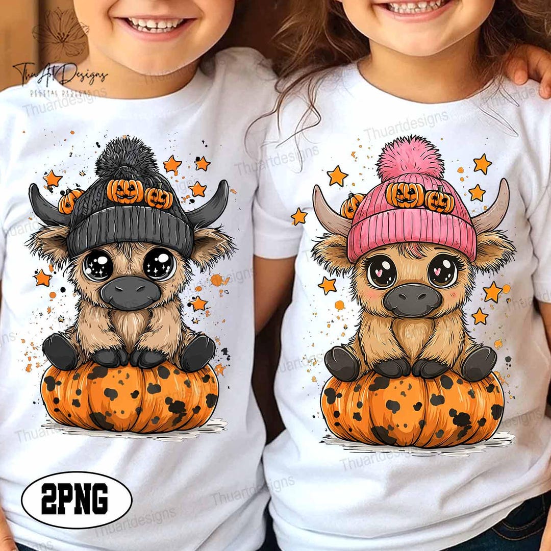Retro Halloween Highland Cow PNG, Moo I Mean Boo Design, Funny Pumpkin ...