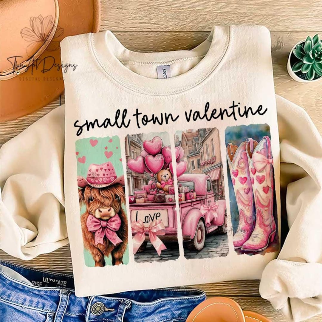 Retro Small Town Valentines Png, Western Valentines Designs, Valentine ...
