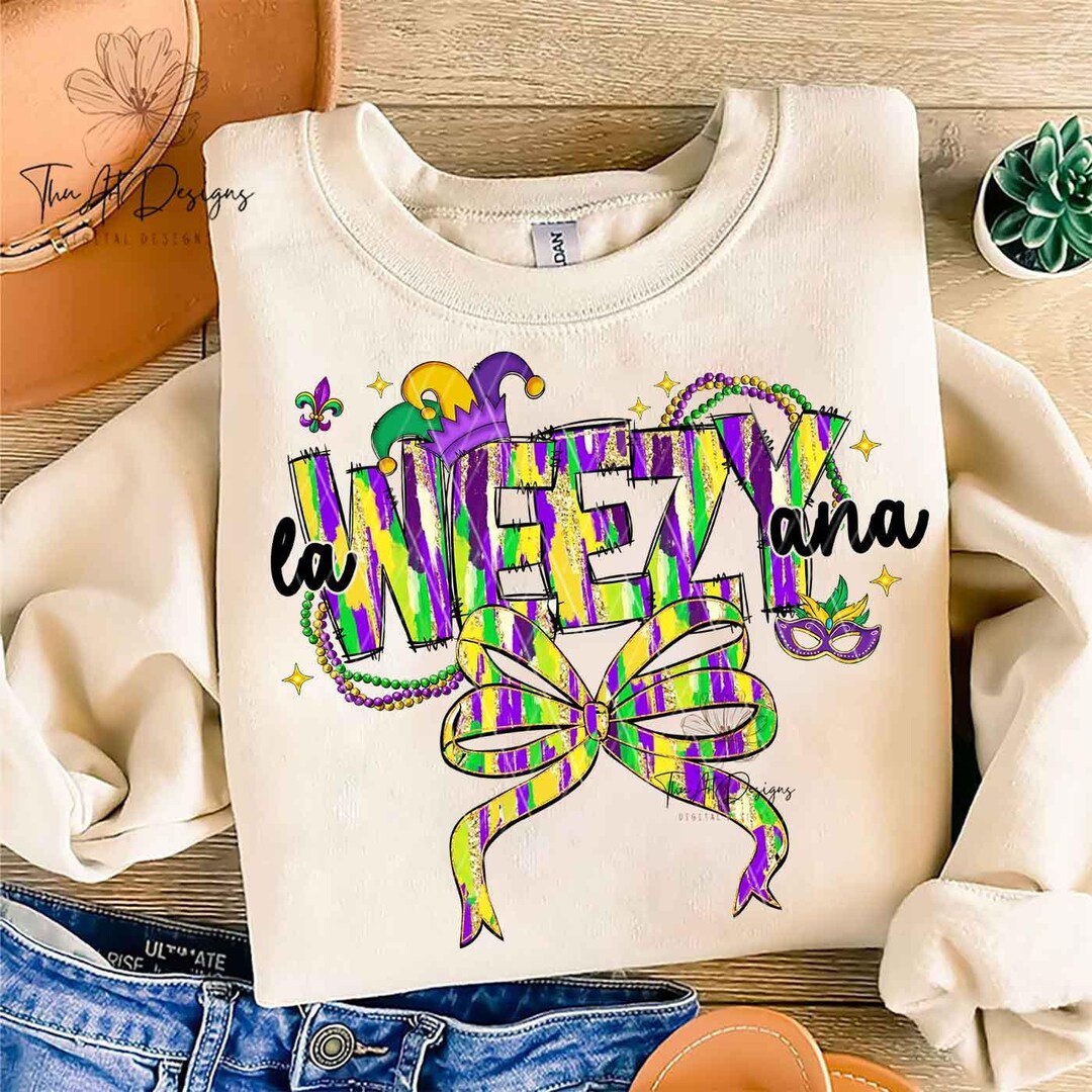 La Weezy Ana Mardi Gras Png, Louisiana Fat Tuesday Map, Coquette Bow ...