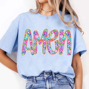 Floral Glitter Amen PNG, Retro Amen Png, Preppy Easter Png, Amen Png ...