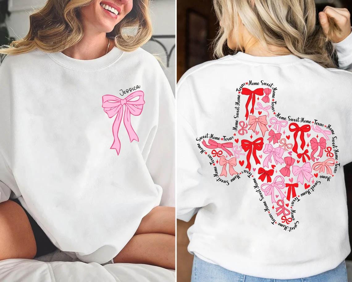 Coquette Bow Valentine Love Texas Svg, Valentine Design Svg, Valentine ...