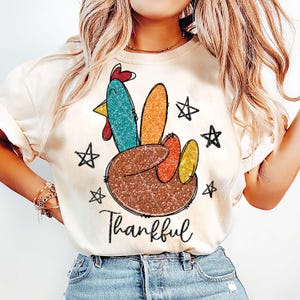 Turkey Glitter Brushstroke PNG, Thankful, Thanksgiving, Hand Drawn Cute ...