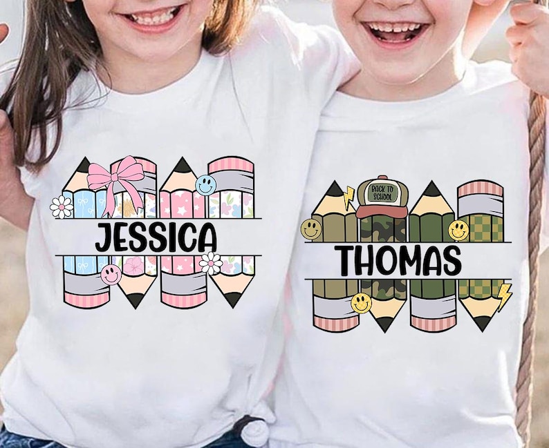 Personalized Kid Name Pencil PNG, Retro Back to School Design, Custom ...