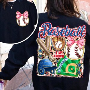 Baseball Preppy Png, Front Back Png Hand Drawn Baseball Png, Boujee Fun ...