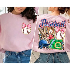 Baseball Preppy Png, Front Back Png Hand Drawn Baseball Png, Boujee Fun ...