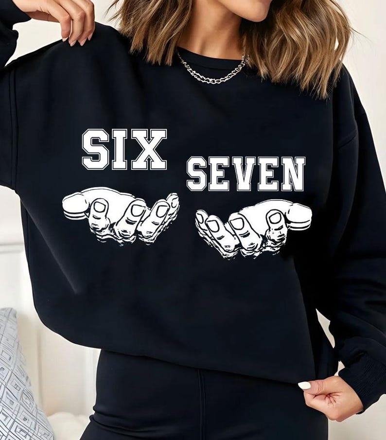 Six Seven 6 7 Meme PNG, Viral Tiktok Phrase Funny Saying PNG, Internet ...
