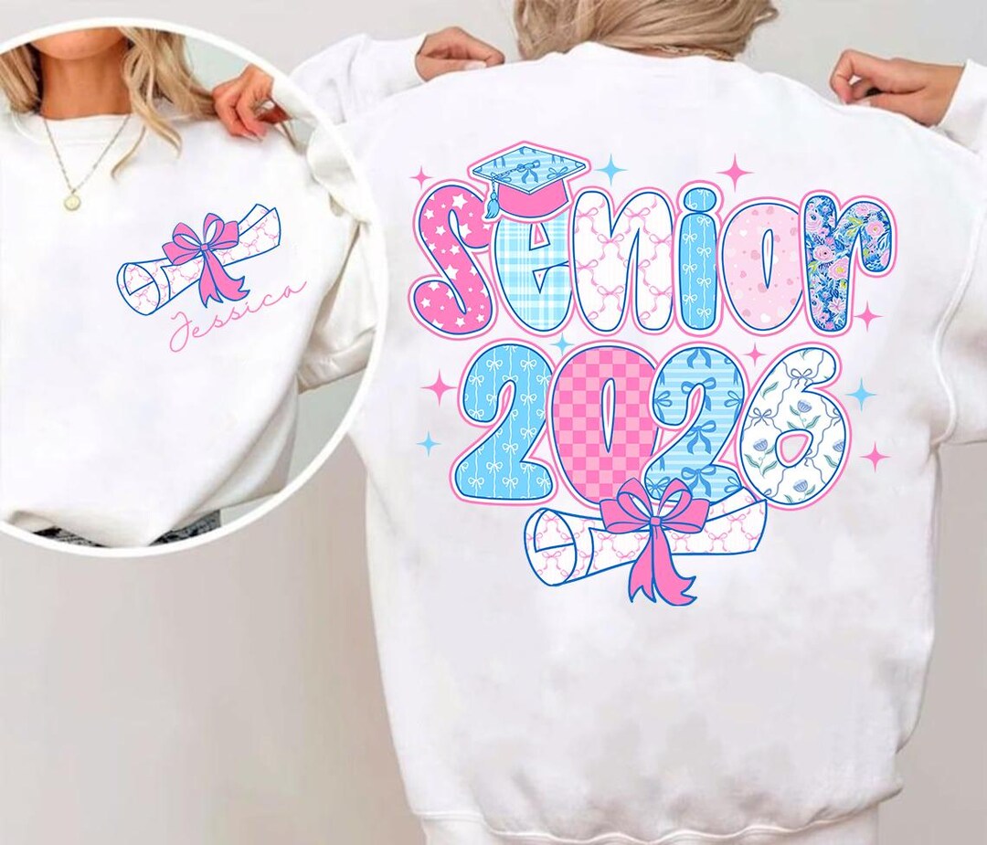 Preppy Senior Coquette 2026 Png, Preppy Class of 2026 Png, Floral ...
